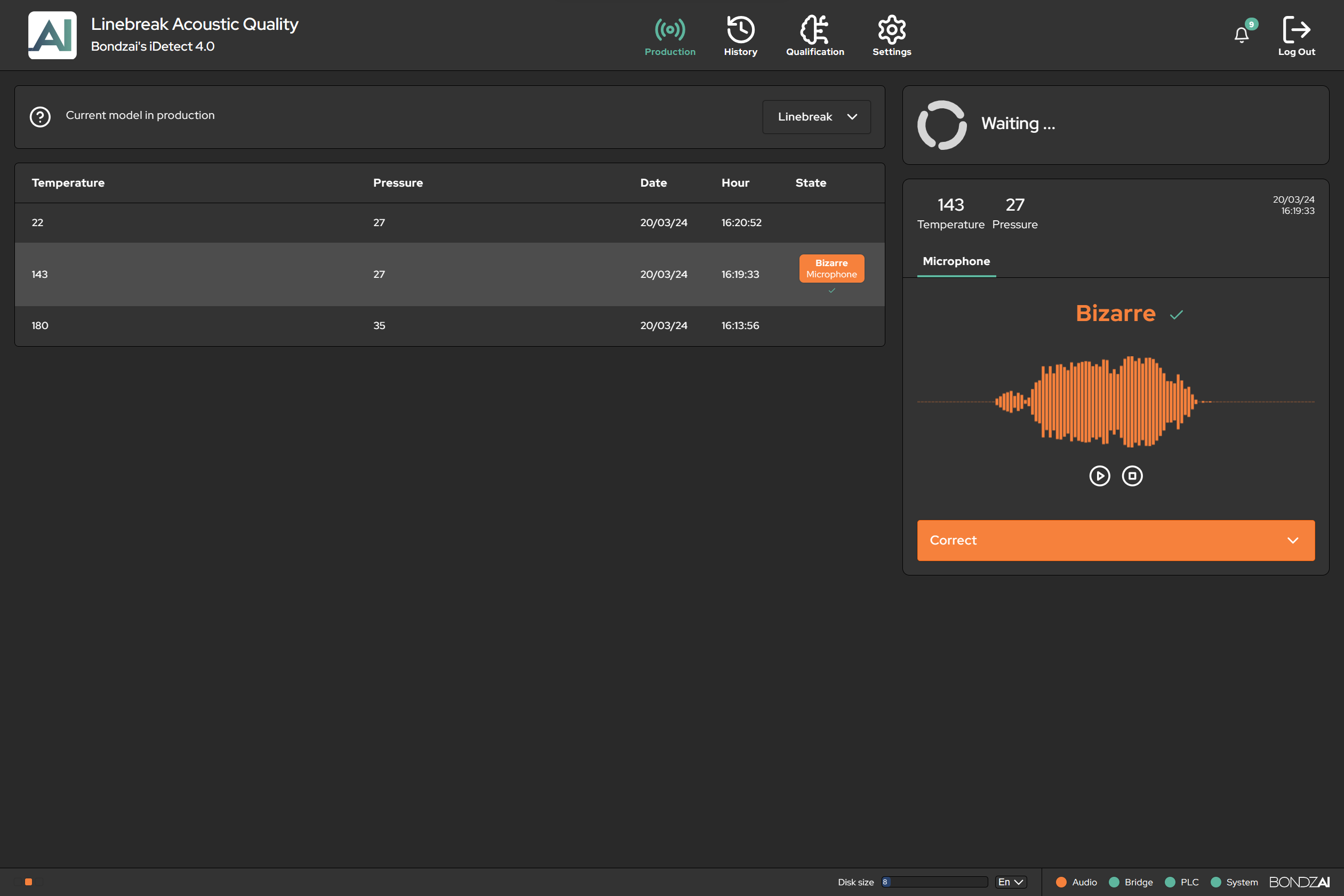 Idetect-4.0 UI | Bondzai